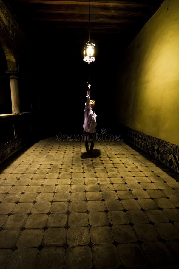 Woman in corridor stock photo. Image of captive, dress - 6320866