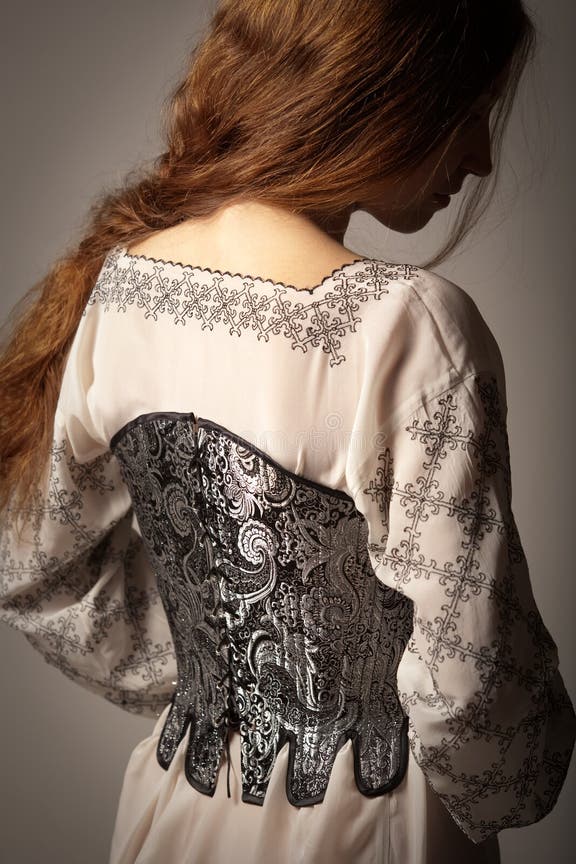 Woman in Corset stock photo. Image of white, antic, middle - 12413274