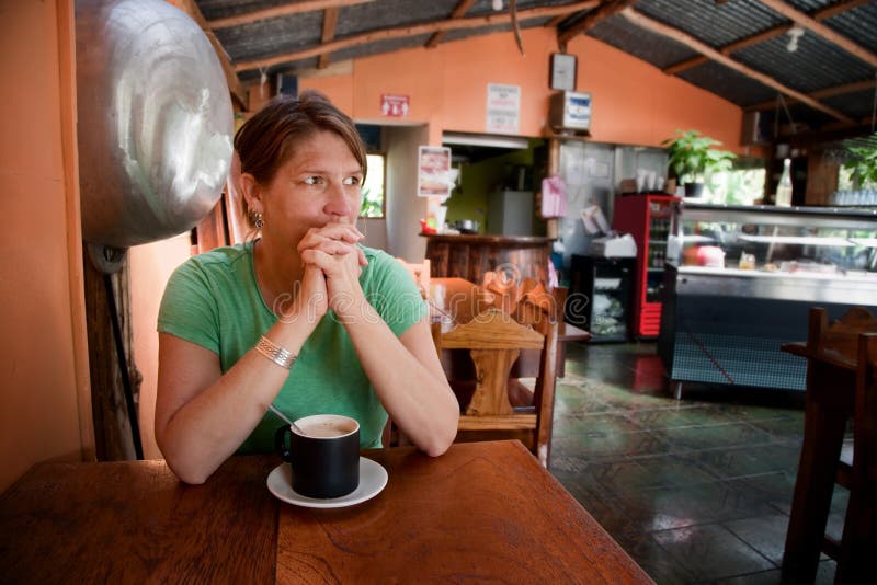 Woman in a Costa Rican Cafe Stock Photo - Image of traditional ...