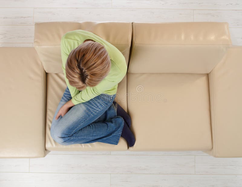 Woman on couch stock photo. Image of legs, couch, blonde - 21344832