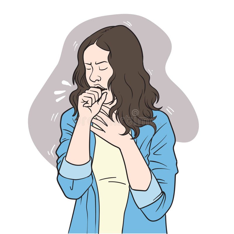 Woman Coughing Illustration Stock Vector - Illustration of chronic ...