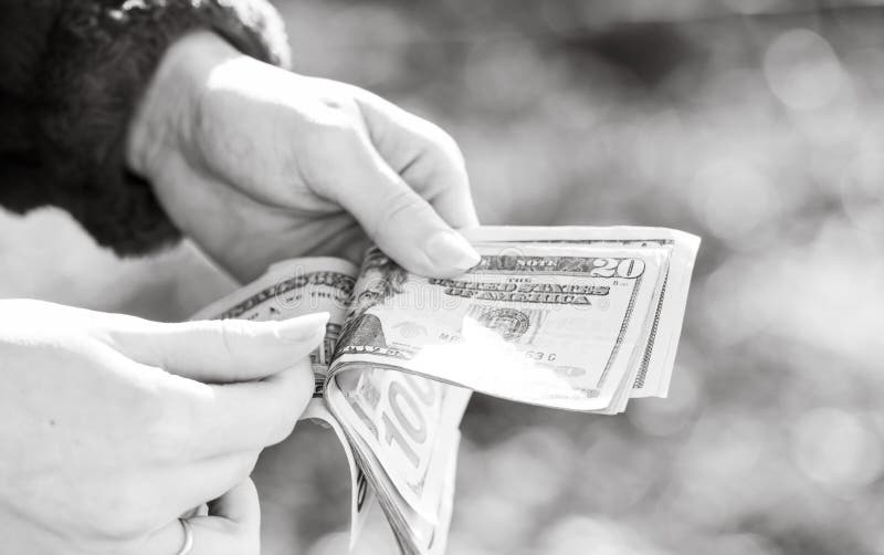 Woman Counting Money, Counting Dollars Close Up Stock Image - Image of ...