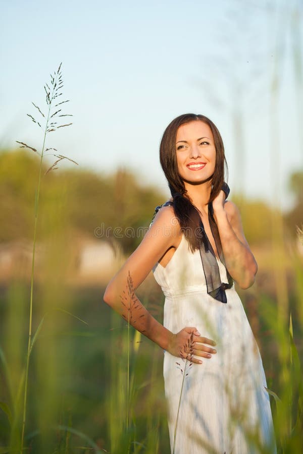 Woman in countryside stock image. Image of beauty, lady - 23785055