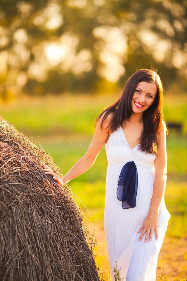 Woman in countryside stock photo. Image of dress, life - 23785092