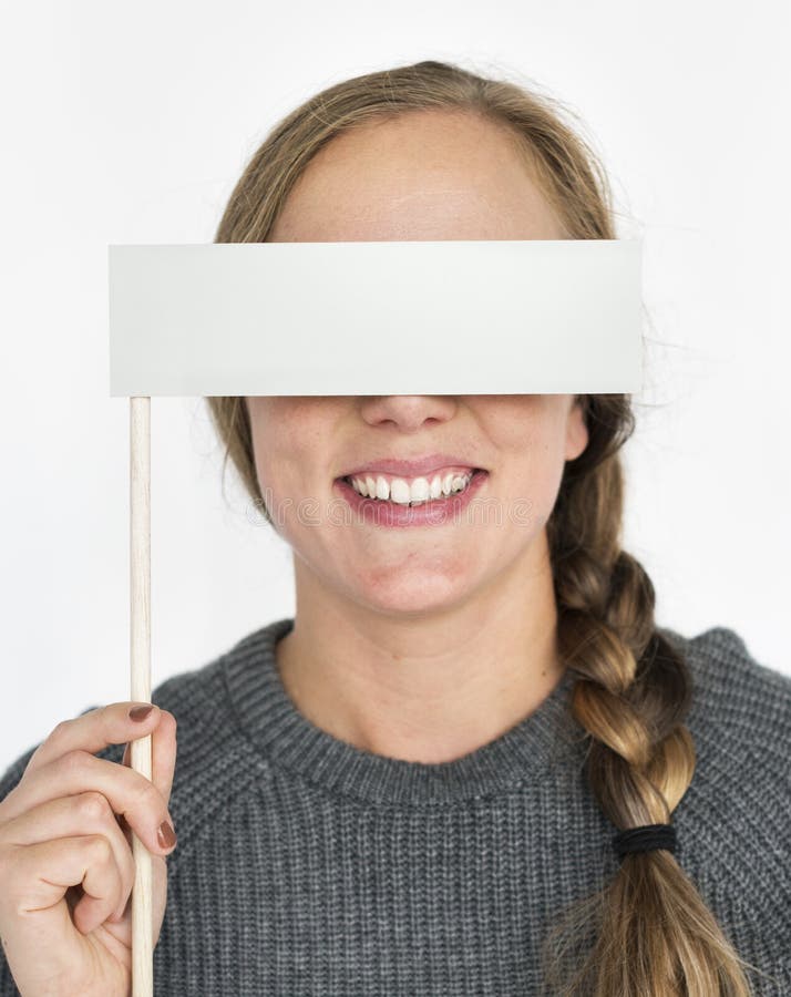 Woman Cover Eye Portrait Concept Stock Image - Image of isolated ...