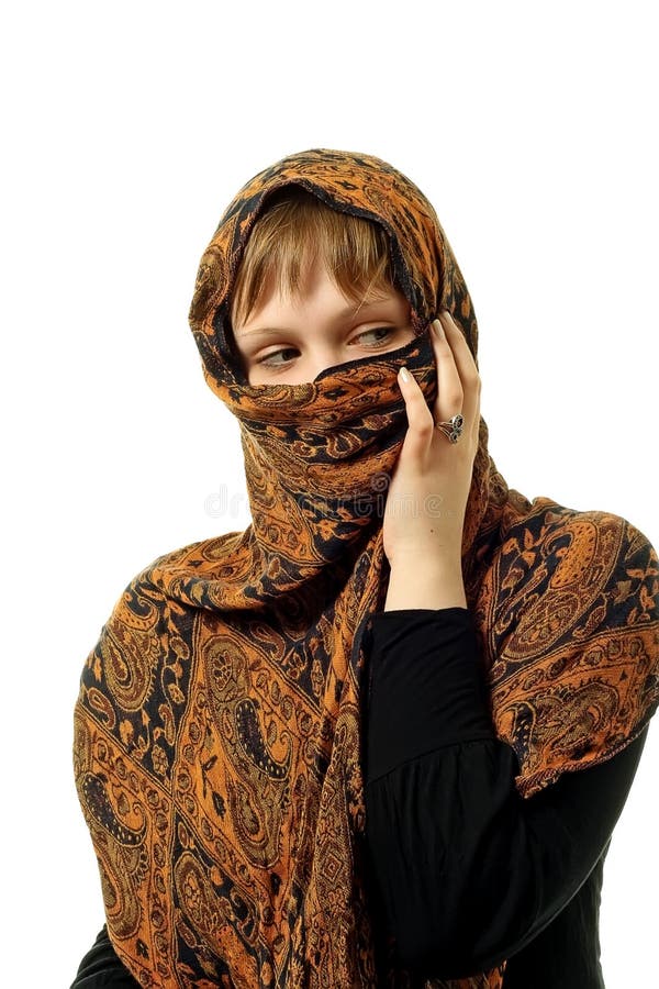 Woman with a covered face stock photo. Image of human - 14367144