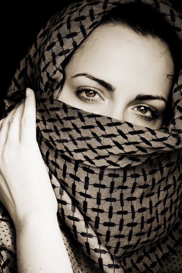 Woman with covered face stock image. Image of covered - 6369011