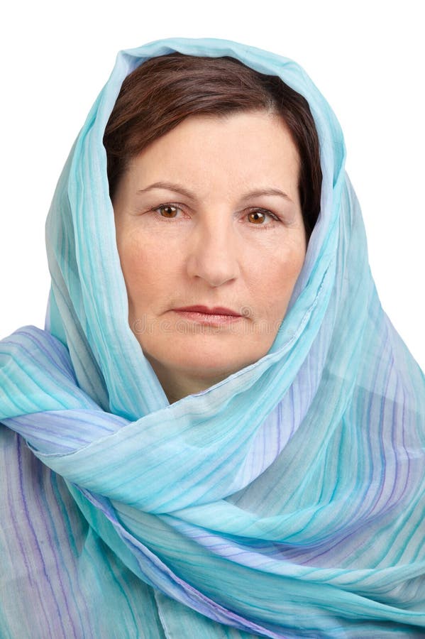 Woman with covered head stock image. Image of melancholy - 22173399