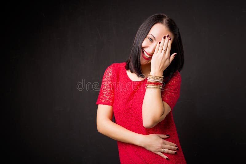 Woman Covering Her Face in Embarrassment Stock Image - Image of cover ...