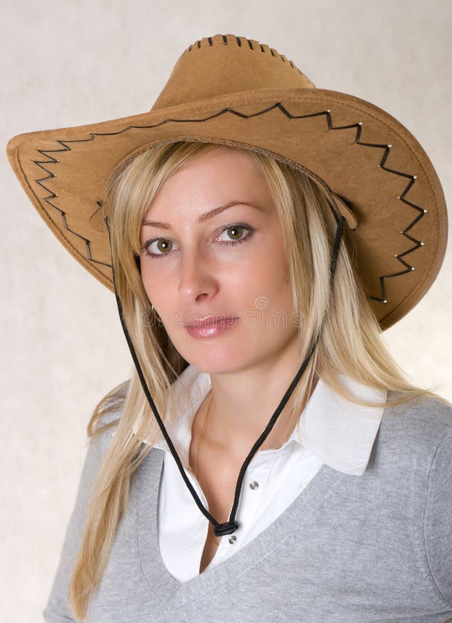 Woman in cowboy hat stock photo. Image of female, fashion - 17009862
