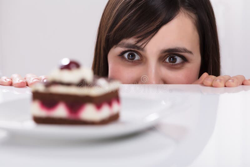 Woman Craving for Slice of Cake Stock Photo - Image of diet, human ...