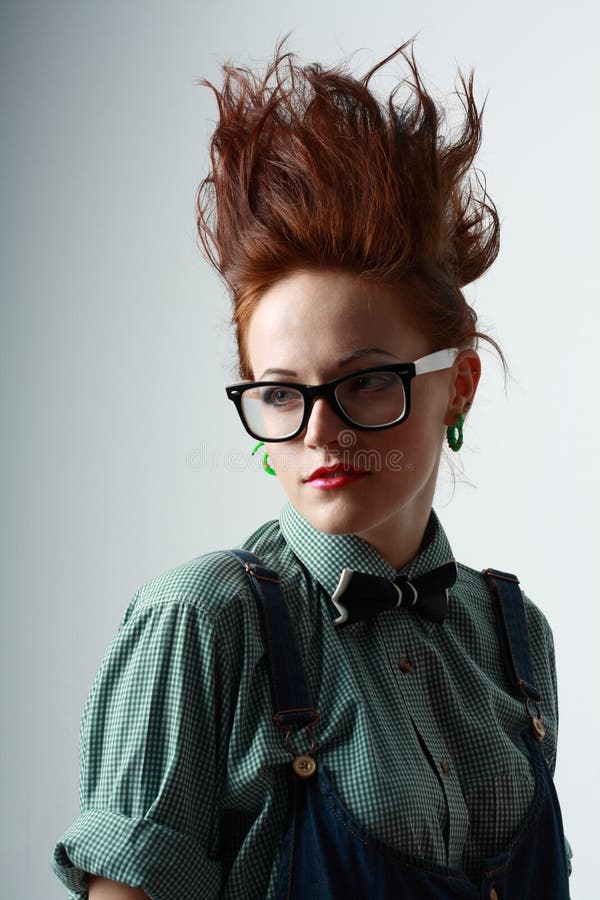 Woman crazy hair gun stock image. Image of danger, fake - 24910547