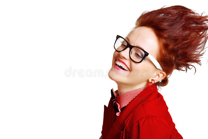 Woman crazy hair stock image. Image of beauty, glasses - 29689477