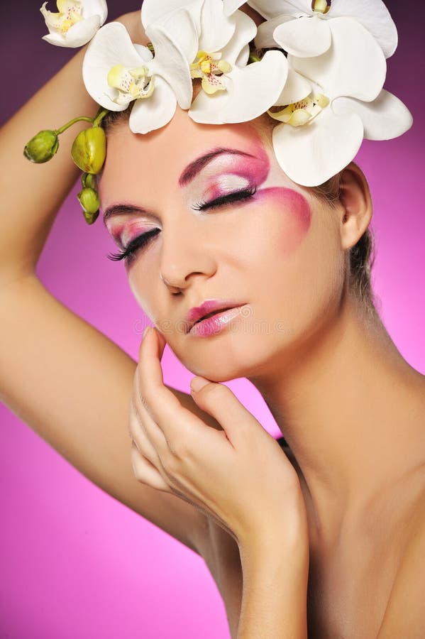Woman with Creative Make-up Stock Image - Image of girl, beautiful ...