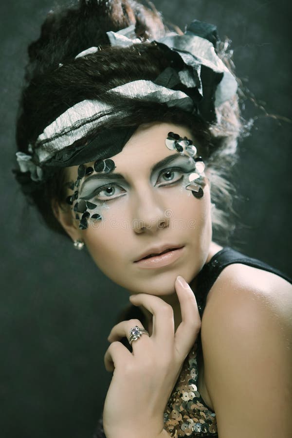 Woman with Creative Make Up Stock Photo - Image of girl, elegance: 24030318