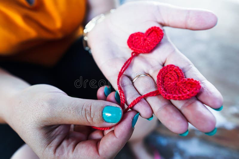 Woman Crocheting. Hand Craft Work Using Crochet Hook Stock Image ...