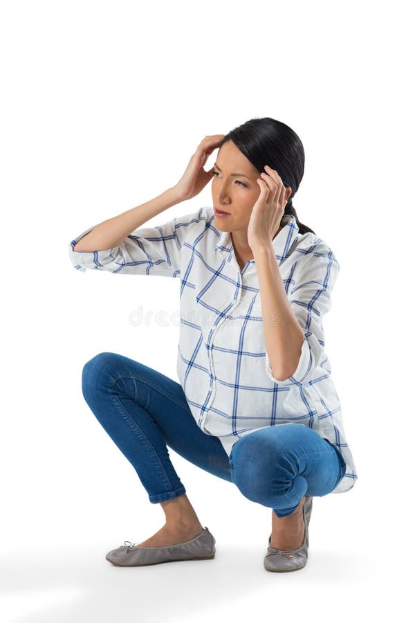 Sad Crouching Person