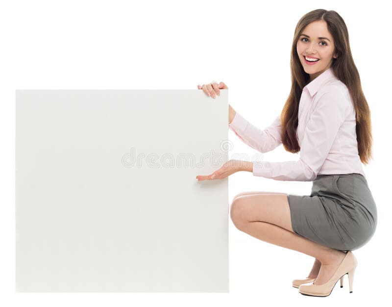 Businesswoman crouching stock photo. Image of smile, beautiful - 28034806