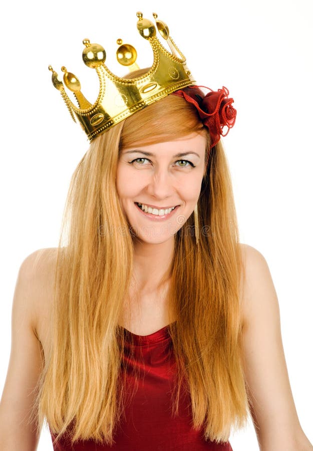 Smiling woman in red stock photo. Image of engineering - 4352380