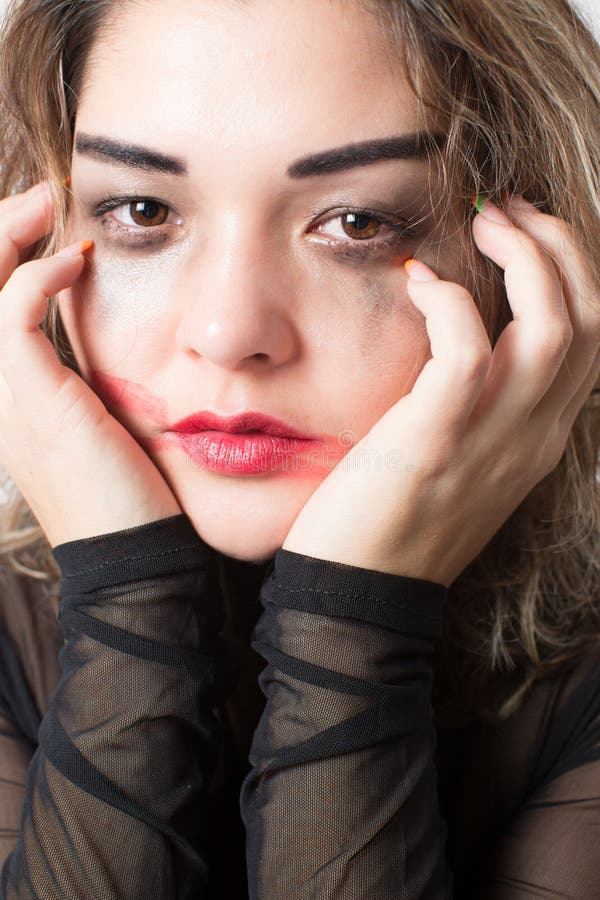 Passionate Aggressive Woman Cry Stock Photo - Image of coiffure, cute ...