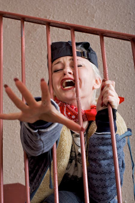Woman crying for help stock photo. Image of jacket, distressed - 4563358