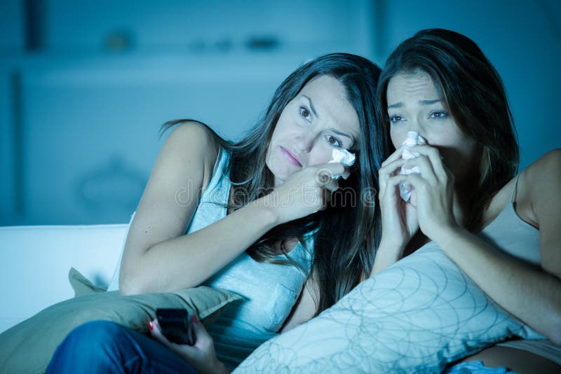 Woman Crying Whilst Watching Movie Stock Photo - Image of watching ...