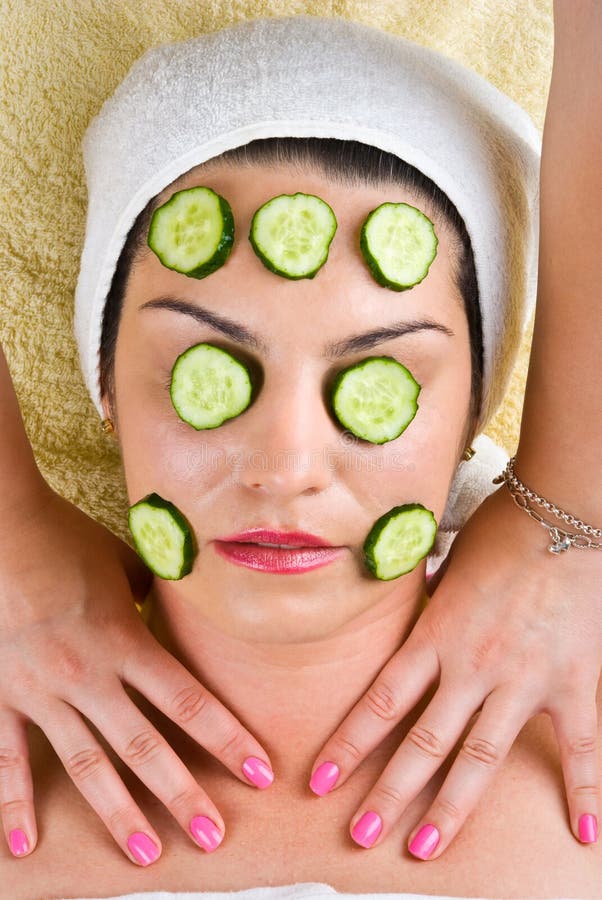 Spa cucumber mud mask stock image. Image of girl, masque - 1647681