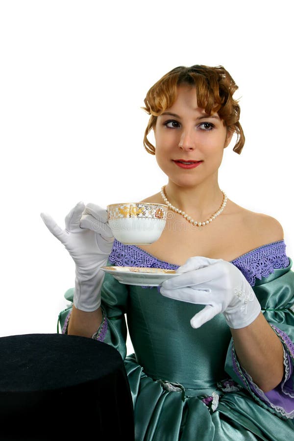 Woman and a cup of tea stock photo. Image of attire, isolated - 1681162