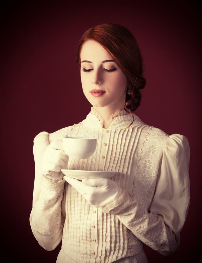 Woman with cup of tea stock image. Image of person, high - 35239283