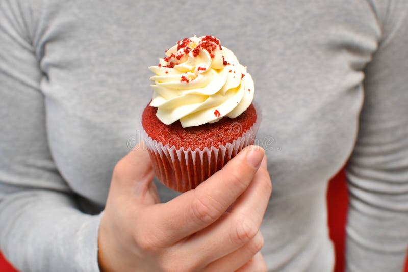 Woman with Cupcake in Hands Stock Photo - Image of colored, brightness ...