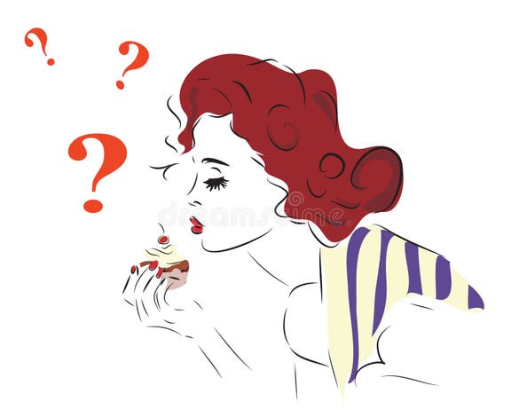 Woman with Cupcake stock vector. Illustration of pastry - 67260989