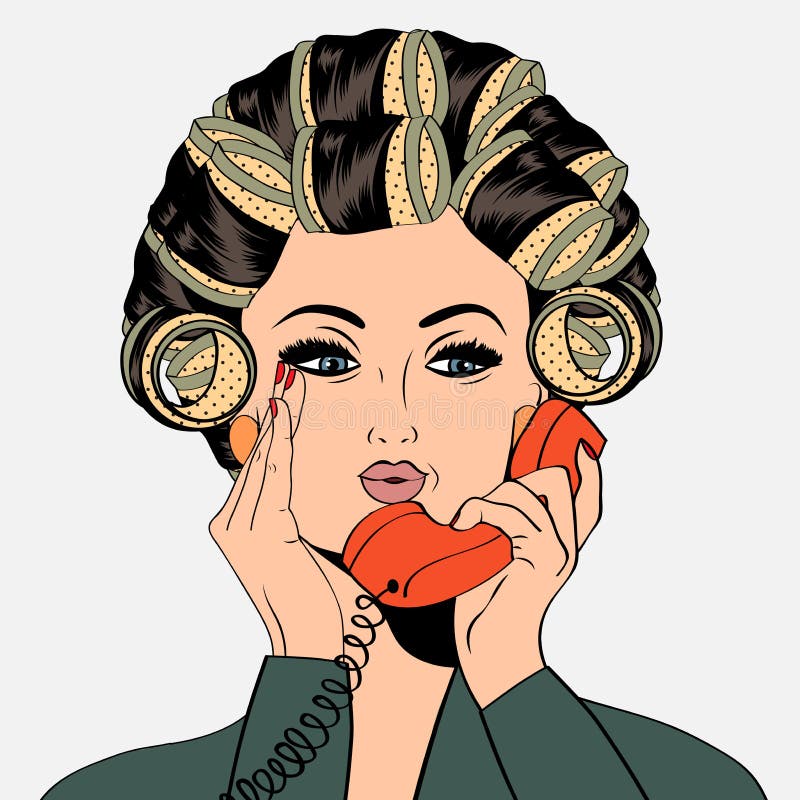 Cartoon Curlers Hair Stock Illustrations – 243 Cartoon Curlers Hair ...