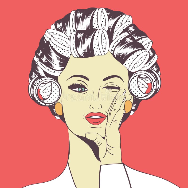 Cartoon Curlers Hair Stock Illustrations – 244 Cartoon Curlers Hair ...