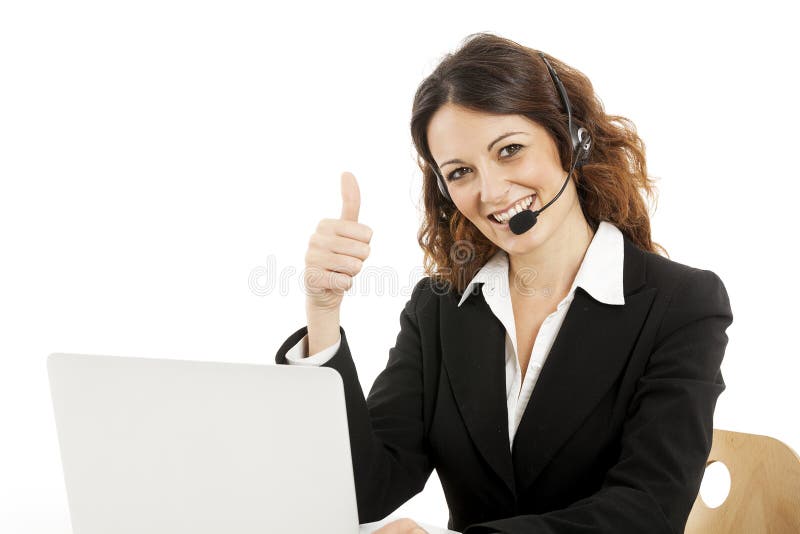 Woman Customer Service Worker, Call Center Smiling Operator Stock Image ...