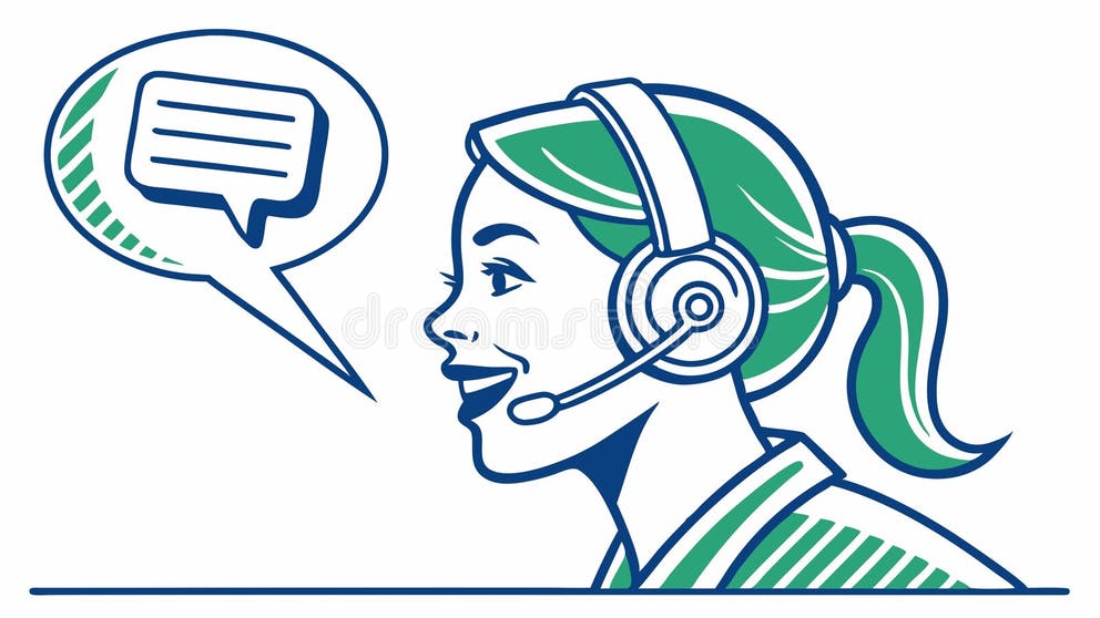 Woman Customer Support, Professional Communication and Help, Vector ...