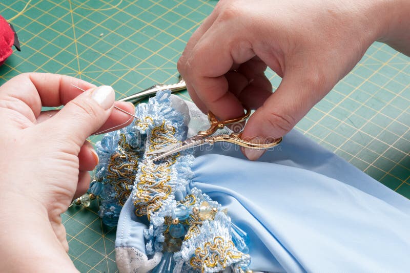 Seamstress with Sewing Scissors Stock Image - Image of craft, workshop ...