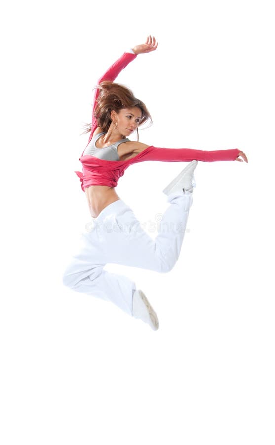 Woman Dancer Jumping and Dancing Stock Image - Image of dance, female ...