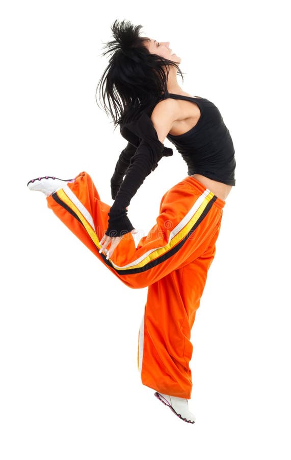 Woman Dancer in Jumping Pose Stock Photo - Image of full, modern: 14275412