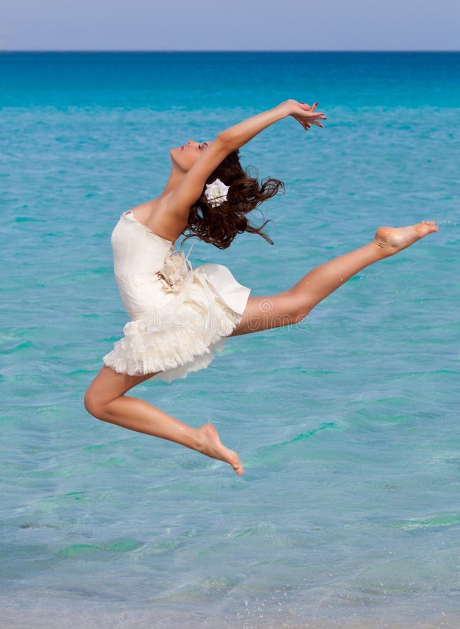 Dancing on beach stock photo. Image of copyspace, happy - 11929312
