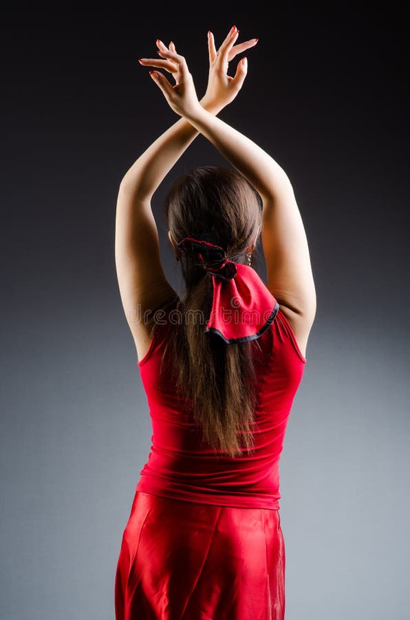 The Woman Dancing Dances in Red Dress Stock Photo - Image of dance ...