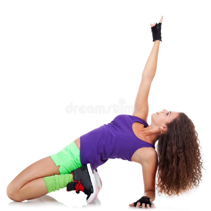 Woman Dancing Hip-hop and Pointing Stock Photo - Image of expression ...