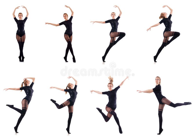 The Woman Dancing Isolated on the White Stock Image - Image of ...