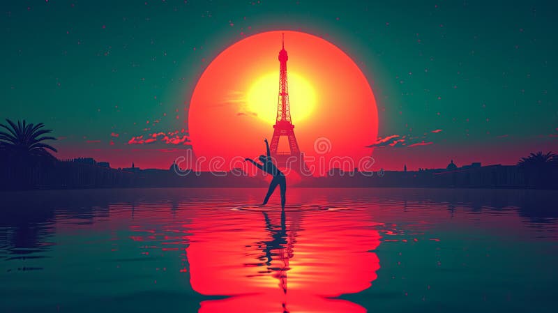 A Woman Is Dancing Stock Illustration Illustration Of Landscape