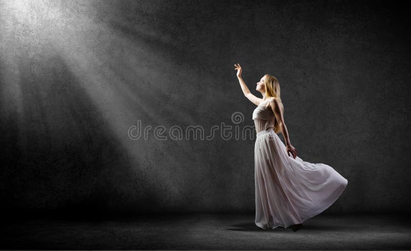 Woman In Darkness With Candle Light Stock Photo - Image of hold, smile ...