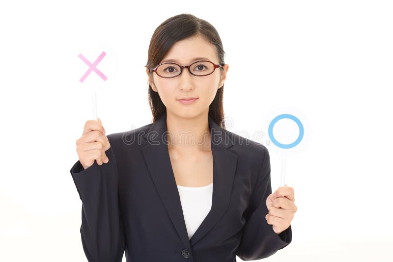 Woman are Deciding Yes or No Stock Image - Image of cute, face: 91769613