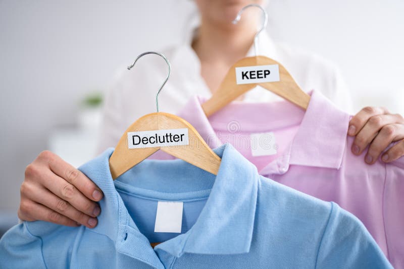 Woman Decluttering Clothes, Sorting Stock Image - Image of discard ...
