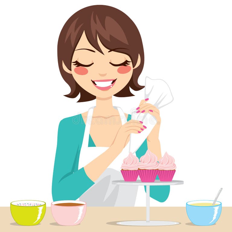 Cupcakes Woman Stock Illustrations 670 Cupcakes Woman Stock