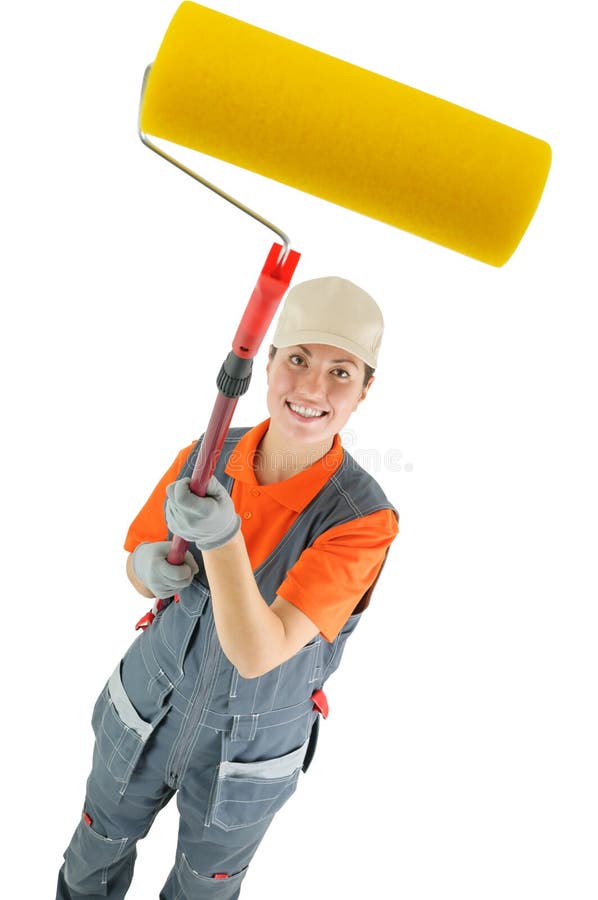 Woman decorator stock image. Image of redecorate, worker - 30001829