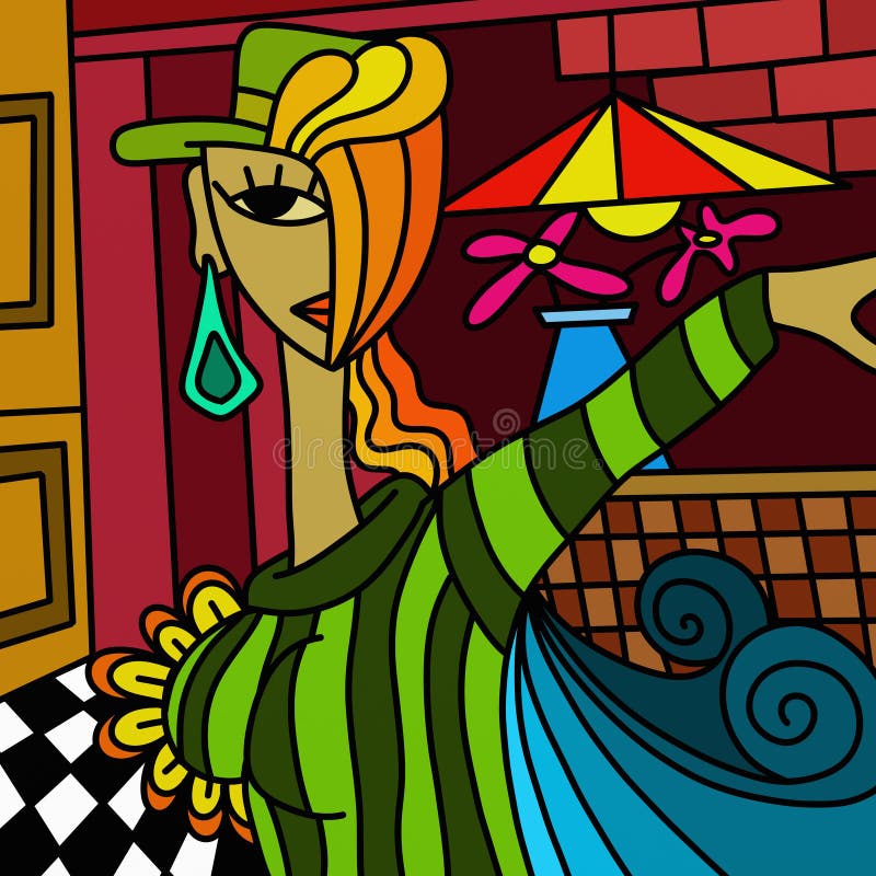 Background with Deformed Faces Stock Illustration - Illustration of ...