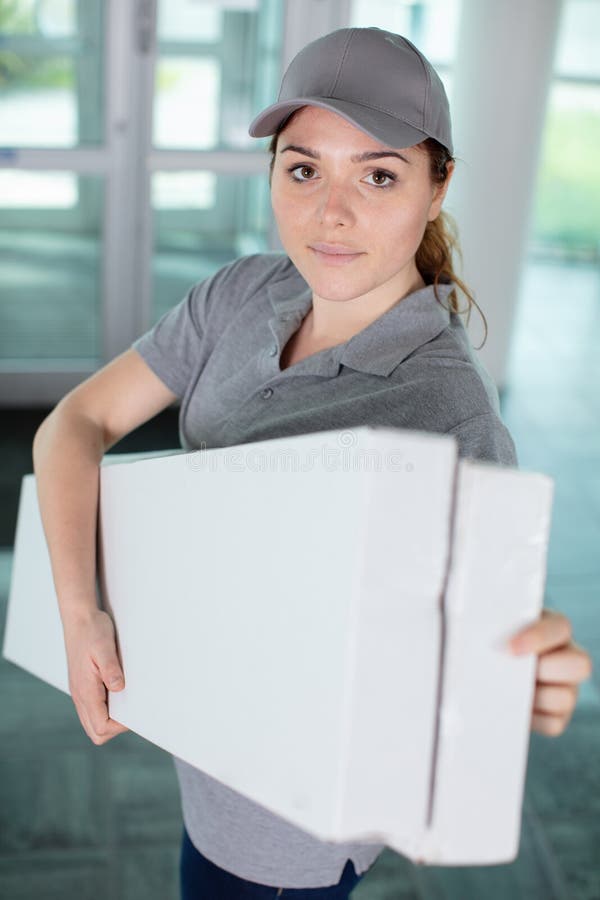 Woman Delivery Relocation and Unpacking Stock Image - Image of smile ...